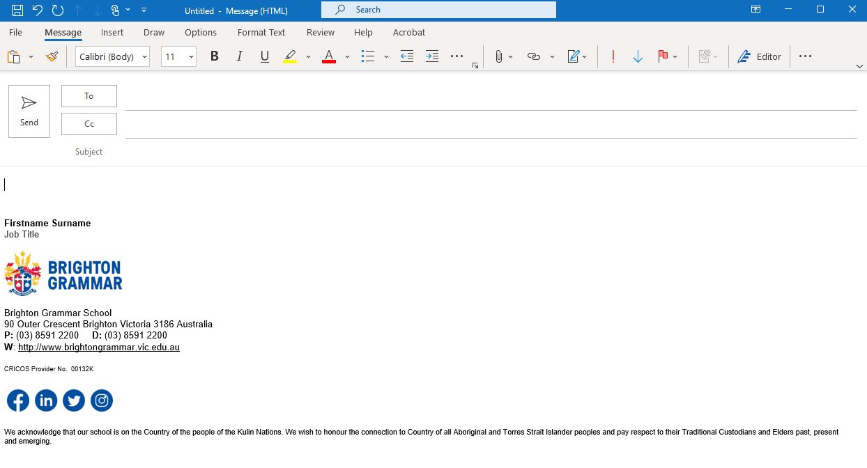 Email signatures | Brighton Grammar School